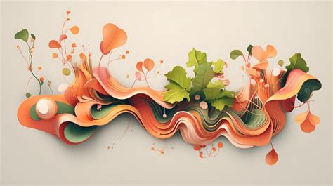 Premium Ai Image Abstract Art Flowing Interconnected Shapes