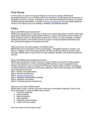 Why Should You Choose MEAN Stack Development For Web Apps Pdf
