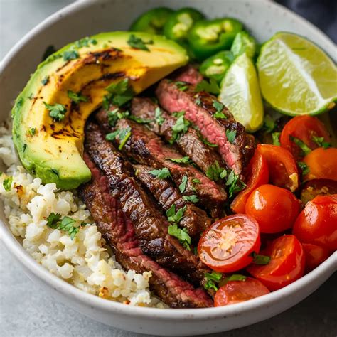 Sizzling High Protein Low Carb Steak Fajita Bowl Ayanarecipes Easy