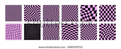 Psychedelic Acid Backgrounds Surreal Modern Geometric Stock Vector