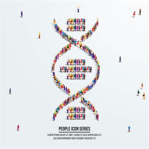Premium Vector Dna Or Helix Concept A Large Group Of People Form To