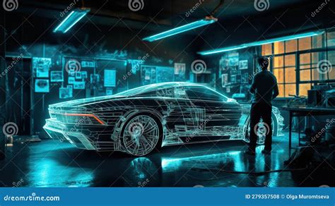 Futuristic 3d Model Of A Nextgen Mainframe With Integrated Ar Data