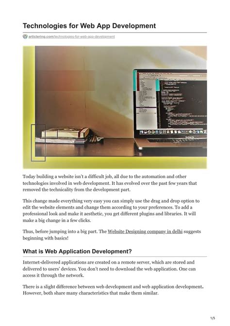 ppt technologies for web app development powerpoint presentation