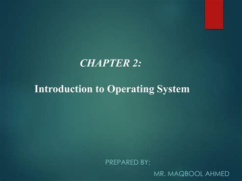 Introduction To Operating System Lecture Pdf