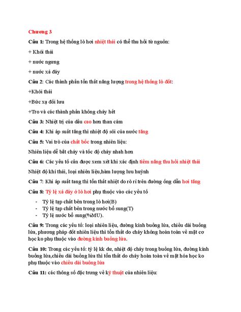 Lý Thuyết C3c4 Cô Na Lý Thuyết Chương 3 Câu 1 Trong Hệ Thống Lò Hơi Nhiệt Thải Có Thể Thu