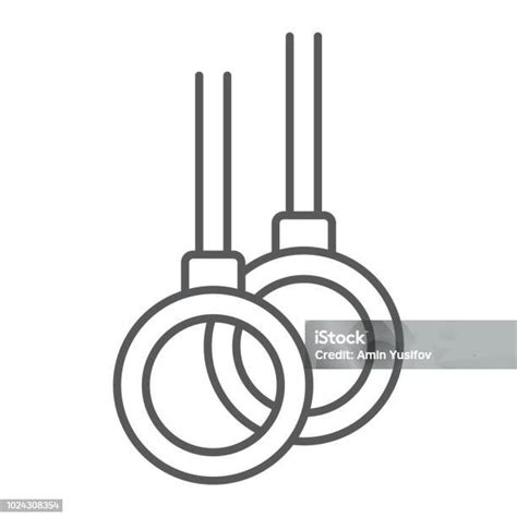 체조 링 선 아이콘 체육 및 스포츠 스포츠 사인 벡터 그래픽 흰색 배경 Eps 10에 선형 패턴 반지 Championship에