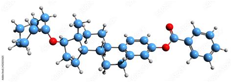 3d Image Of Estradiol Benzoate Cyclooctenyl Ether Skeletal Formula Molecular Chemical