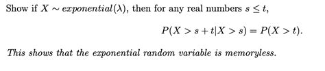 Solved Show If X Exponential 2 Then For Any Real Numbers S Chegg Com