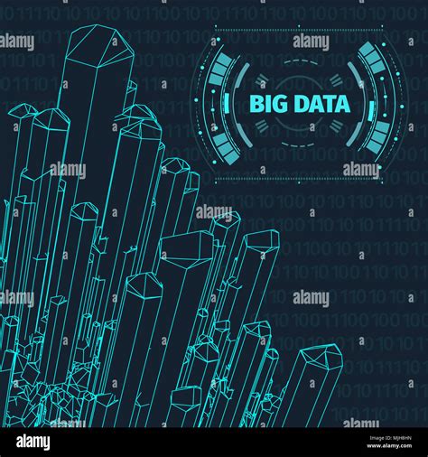 Computer Generated Binary Code Landscape On Black Background Big Data
