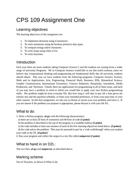 Computer Science Assignment Number Basic Python Application Fall CPS Assignment
