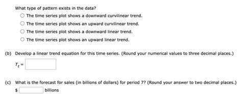 Solved A Construct A Time Series Plotwhat Type Of Pattern