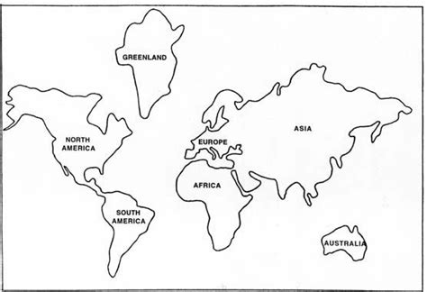World Map Continents Template 7 Continents Outline Map Educational