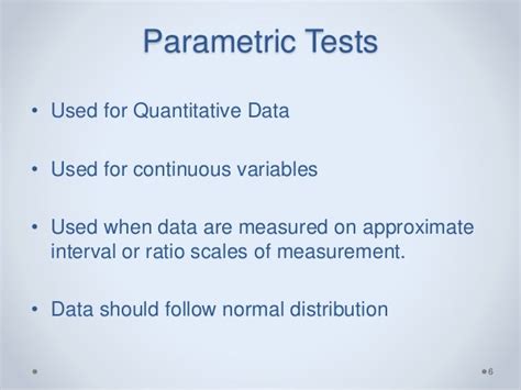 Parametric Tests