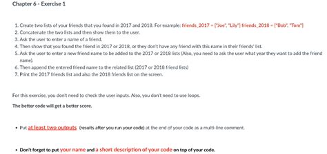 Solved 1 Create Two Lists Of Your Friends That You Found In