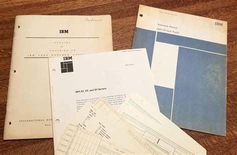 Vintage Computer Three Ibm Manuals 1971 1969 1949 Key Punch Card