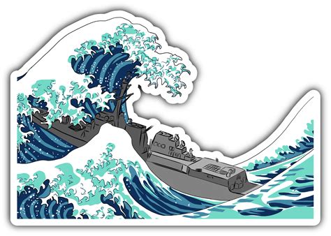 The Great Wave Off 7th Fleet Shipmate Stickers Llc
