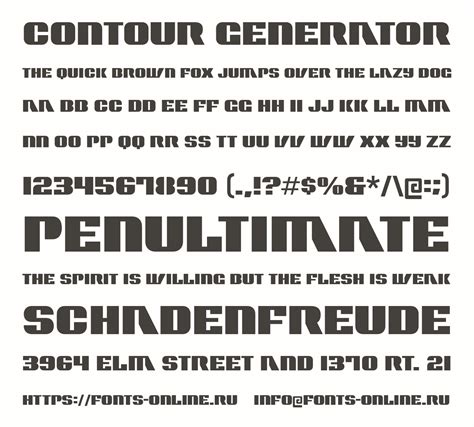 Contour Generator Font