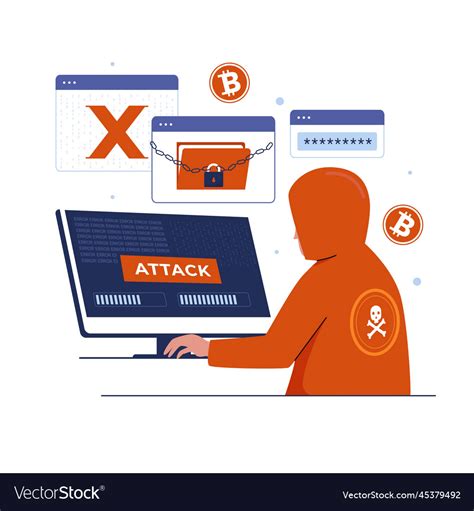 Flat Design Of Cyber Attack Malware Wannacry Vector Image