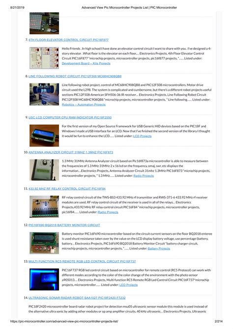 Advanced View Pic Microcontroller Projects List 1767 Pic
