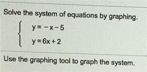 solved solve the system of equations by graphing y x 5