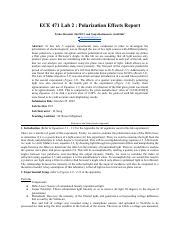 ECE 471 Lab 2 Polarization Effects Pdf ECE 471 Lab 2 Polarization Effects Report Parker