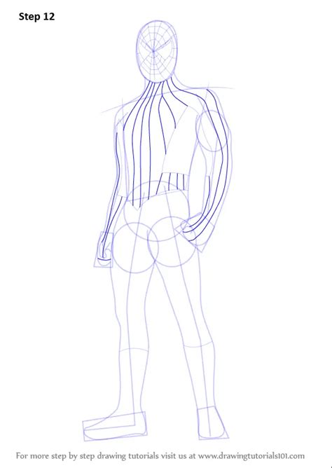 How To Draw Spiderman Standing Spiderman Step By Step