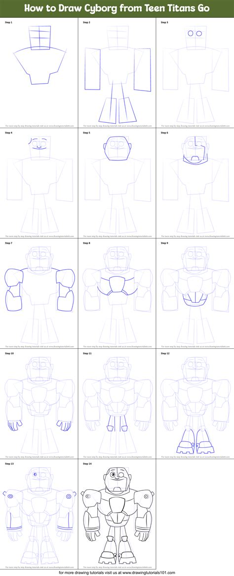 How To Draw Cyborg Easy Step By Step Cartoon Network