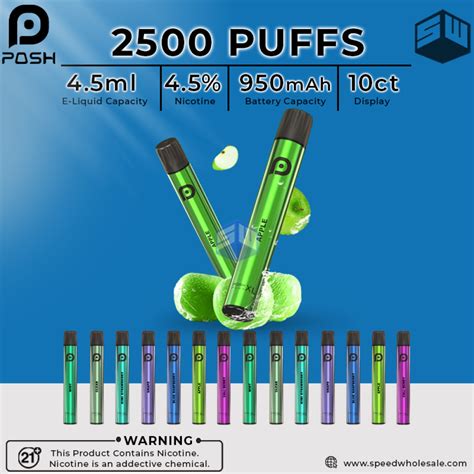 Vape Shop Posh Plus Xl 2500 Puffs Disposable Vape 10ct