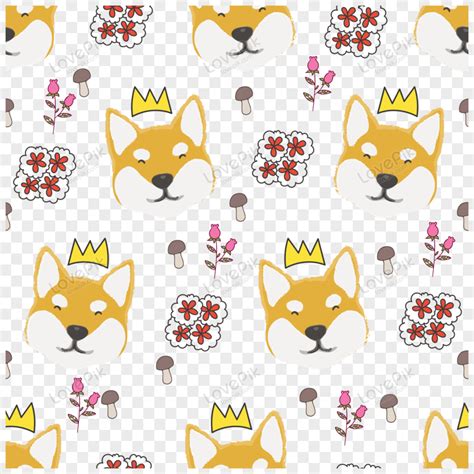 귀여운 강아지 머리 원활한 패턴 Png 일러스트 무료 다운로드 Lovepik