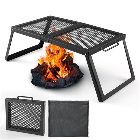 Odoland Folding Campfire Grill Heavy Duty Steel Mesh