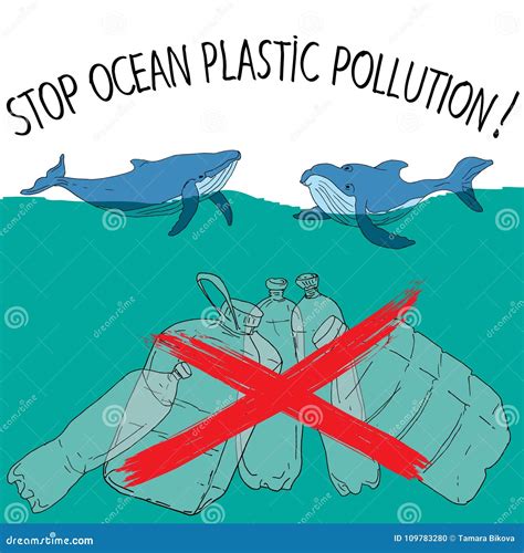 Stop trashing our ocean stock vector. Illustration of background - 109783280
