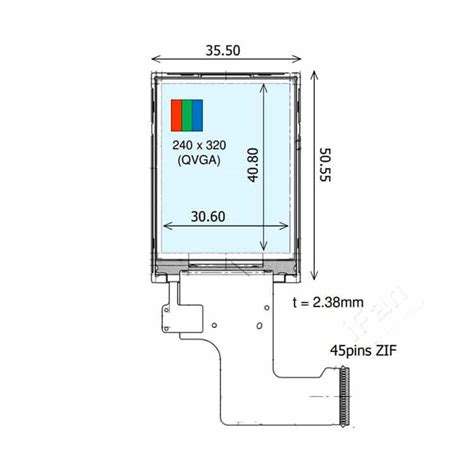 2 Inch Transflective Tft Lcd Screen 240x320 Ortustech Blanview