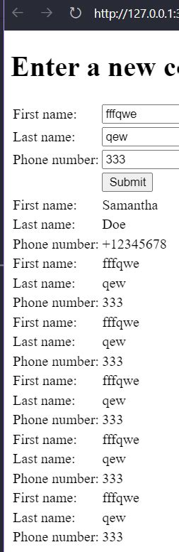 Creating Contact List With Form Not Working Javascript The