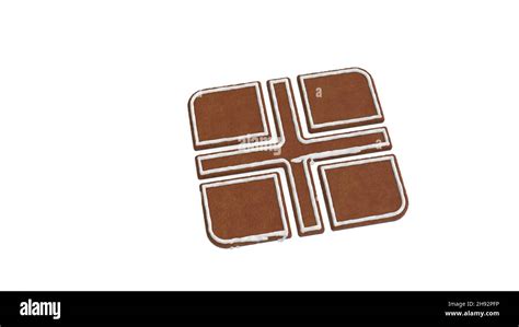 3d Rendering Of Gingerbread Cookie In Shape Of Symbol Of England Flag