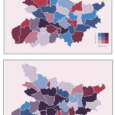 Bivariate Plot Showing The Spatial Distribution Of Average Monthly