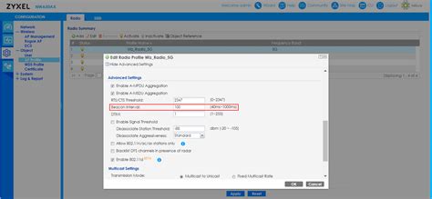 beacon interval setting zyxel nwa50ax — zyxel community