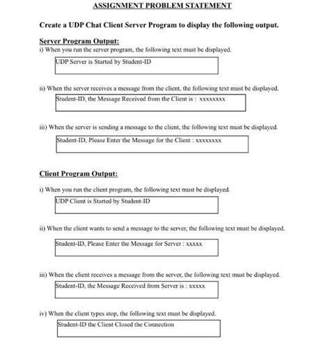 Solved Assignment Problem Statement Create A Udp Chat Client