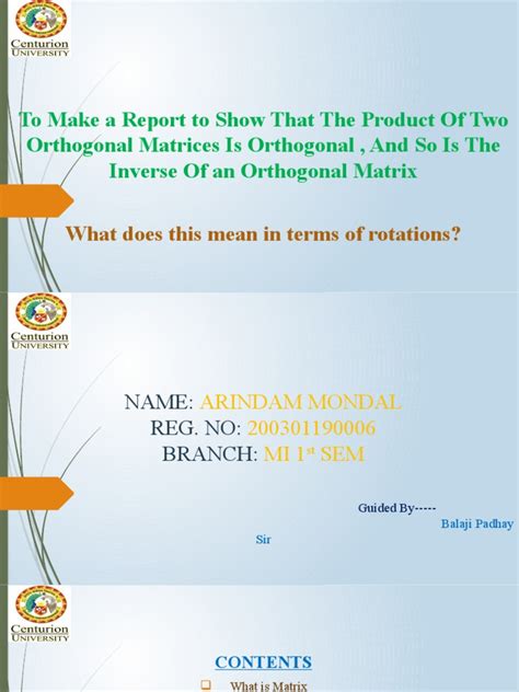 Product Of Two Orthogonal Matrices Download Free Pdf Matrix Mathematics Linear Algebra