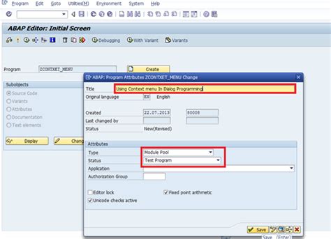 Context Menu In Module Pool SAP Community