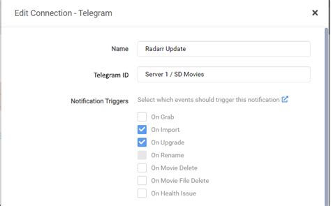 Telegram Custom Notifications Issue Radarr Radarr GitHub