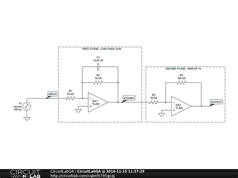 Design Op Low Pass Filter 1kHz Gain Of 10 Electronics Q A CircuitLab
