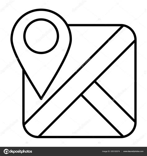 Map Pointer Icon Outline Gps Navigation Vector Illustration Symbol Web Stock Vector Image By