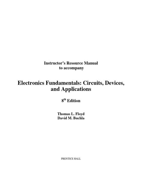 Electronics Fundamentals Circuits Devices And Applications Pdf