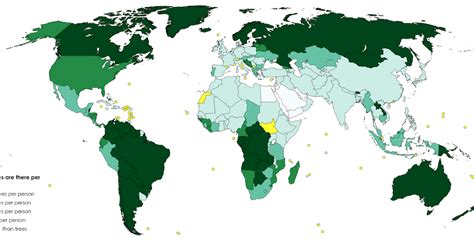 Trees Per Person Across The World Mapped