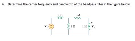 solved determine the center frequency and bandwidth of the