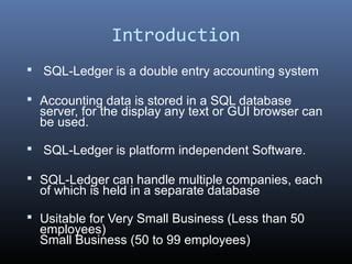 Sql Ledger Ppt Databases Computer Software And Applications