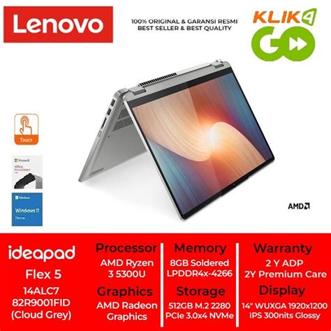 Jual Lenovo Ideapad Flex Alc Amd Ryzen U Ram Gb Gb Ssd Wuxga Touch