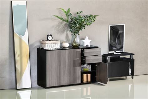 HOMCOM High Gloss Sideboard With Draws Colours Wowcher