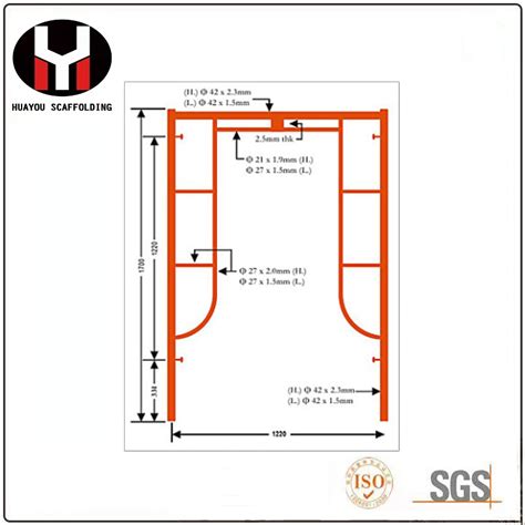Painted Galvanized Steel Tubular Frame Scaffold Main Frame Scaffolding