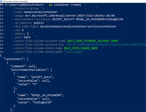 store sql server files in persistent storage for azure container instances